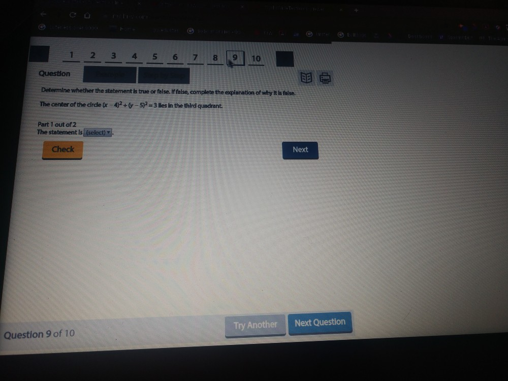 Solved 1 2 3 4 5 6 7 8 9 10 Question Determine whether the | Chegg.com