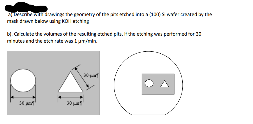 Solved a) ﻿Describe with drawings the geometry of the pits | Chegg.com