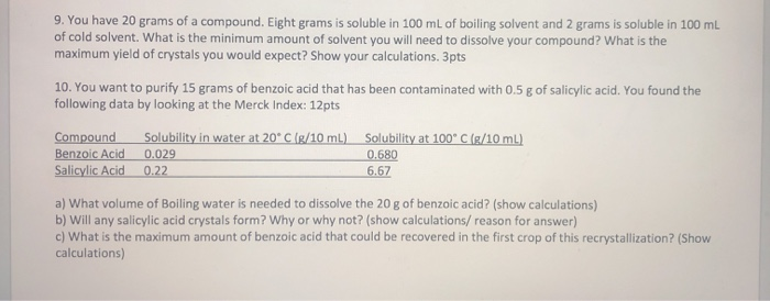 Solved 9. You have 20 grams of a compound. Eight grams is | Chegg.com