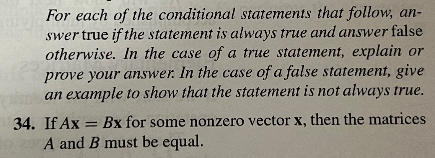Solved For each of the conditional statements that follow, | Chegg.com