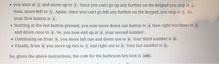 Solved Given the 10 digit keypad installed on the bathroom | Chegg.com