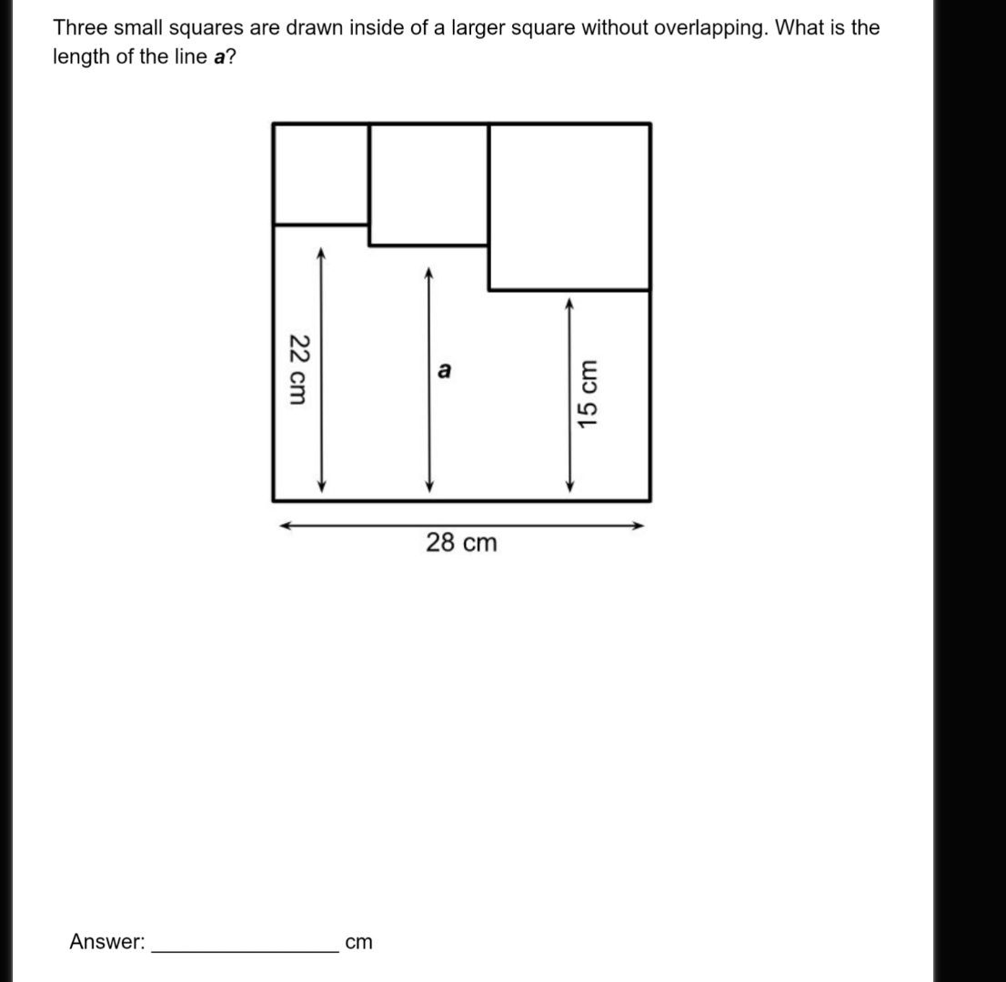 Solved Three small squares are drawn inside of a larger | Chegg.com