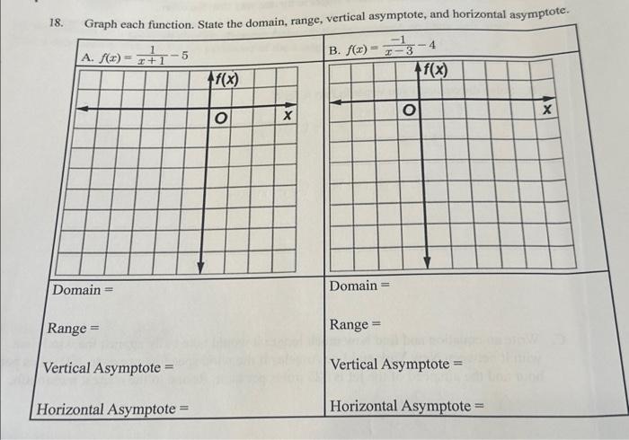 Solved 18. Graph each function. State the domain, range, | Chegg.com