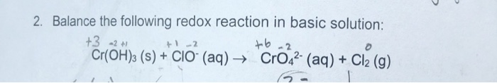 Solved Balance the following redox reaction in basic | Chegg.com