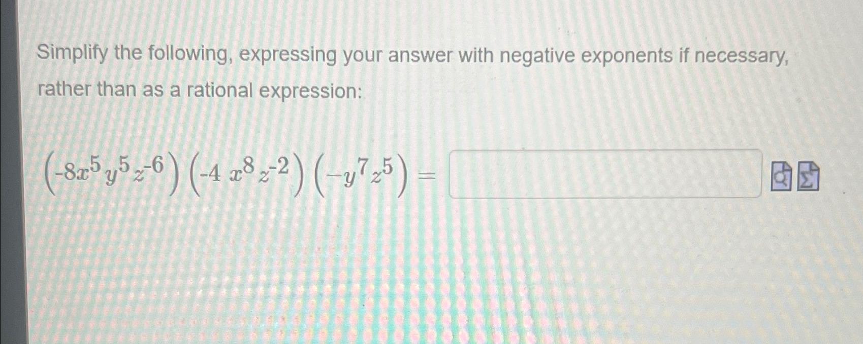 Solved Simplify the following, expressing your answer with | Chegg.com