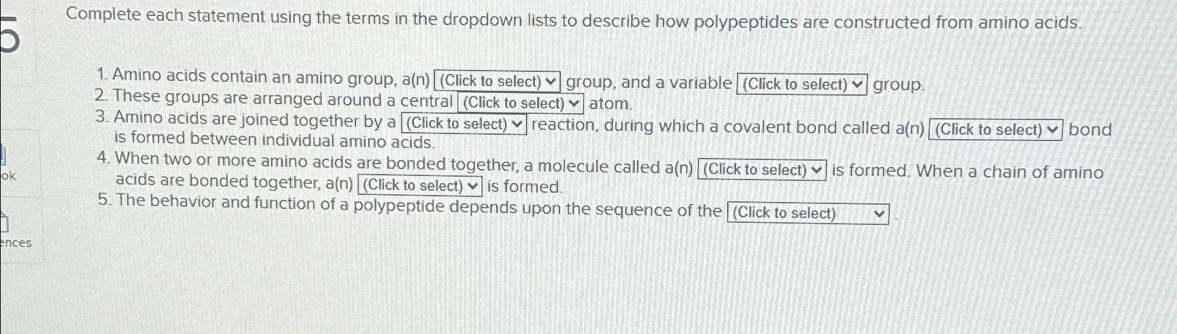 Solved Complete each statement using the terms in the | Chegg.com
