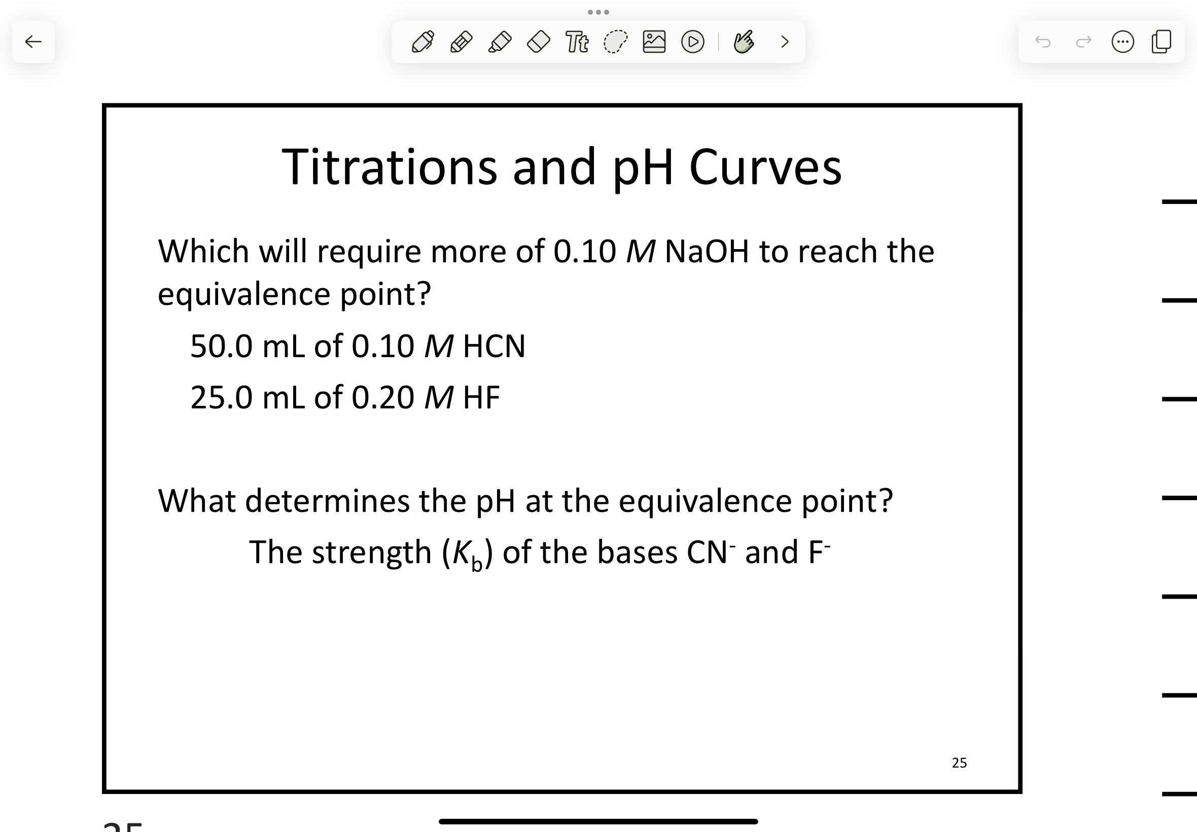 Titrations and pH ﻿CurvesWhich will require more of | Chegg.com
