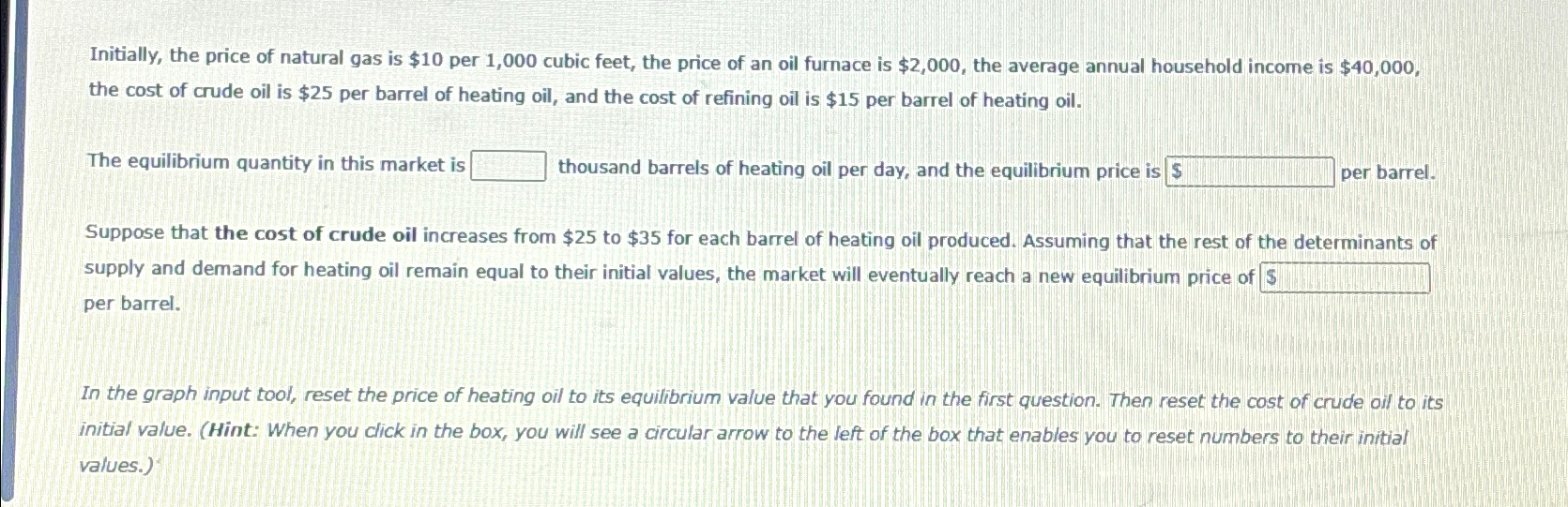 Solved Initially The Price Of Natural Gas Is 10 ï Per 1 000 Chegg