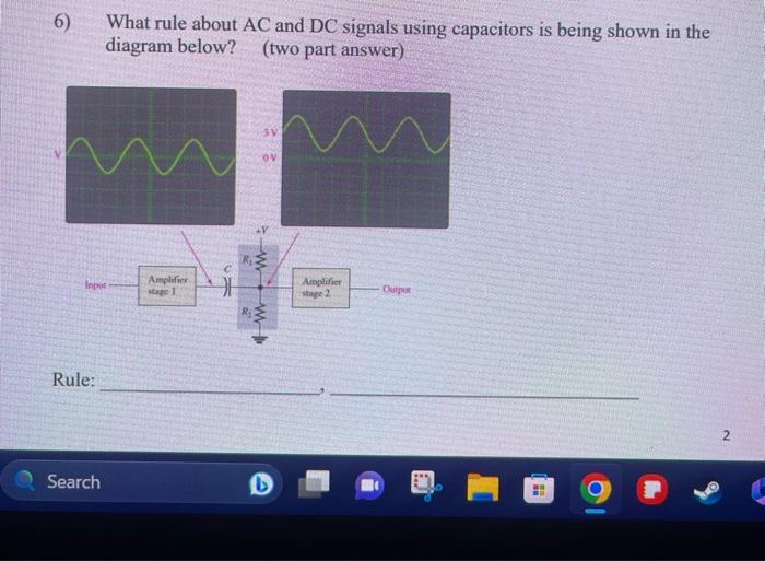 Solved What rule about AC and DC signals using capacitors is | Chegg.com