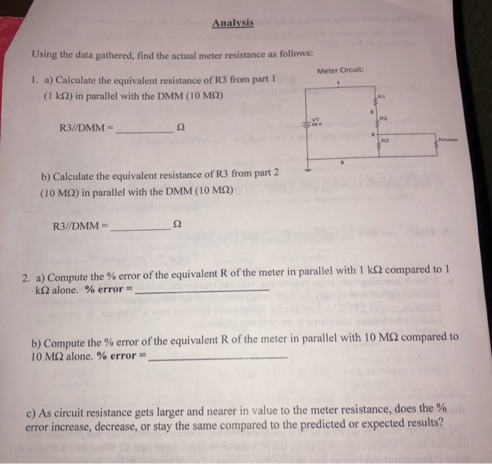 Solved LAB 7- Meter Loading Pre-Lab Reading Take some time | Chegg.com