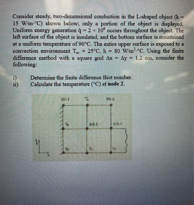 Solved Consider steady, two-dimensional conduction in the | Chegg.com