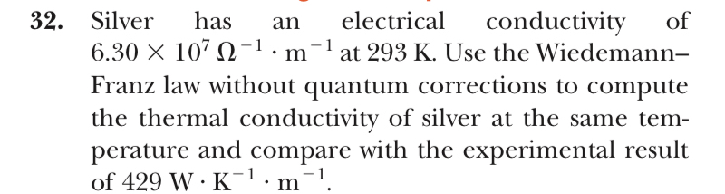 Solved Silver has an electrical conductivity of | Chegg.com
