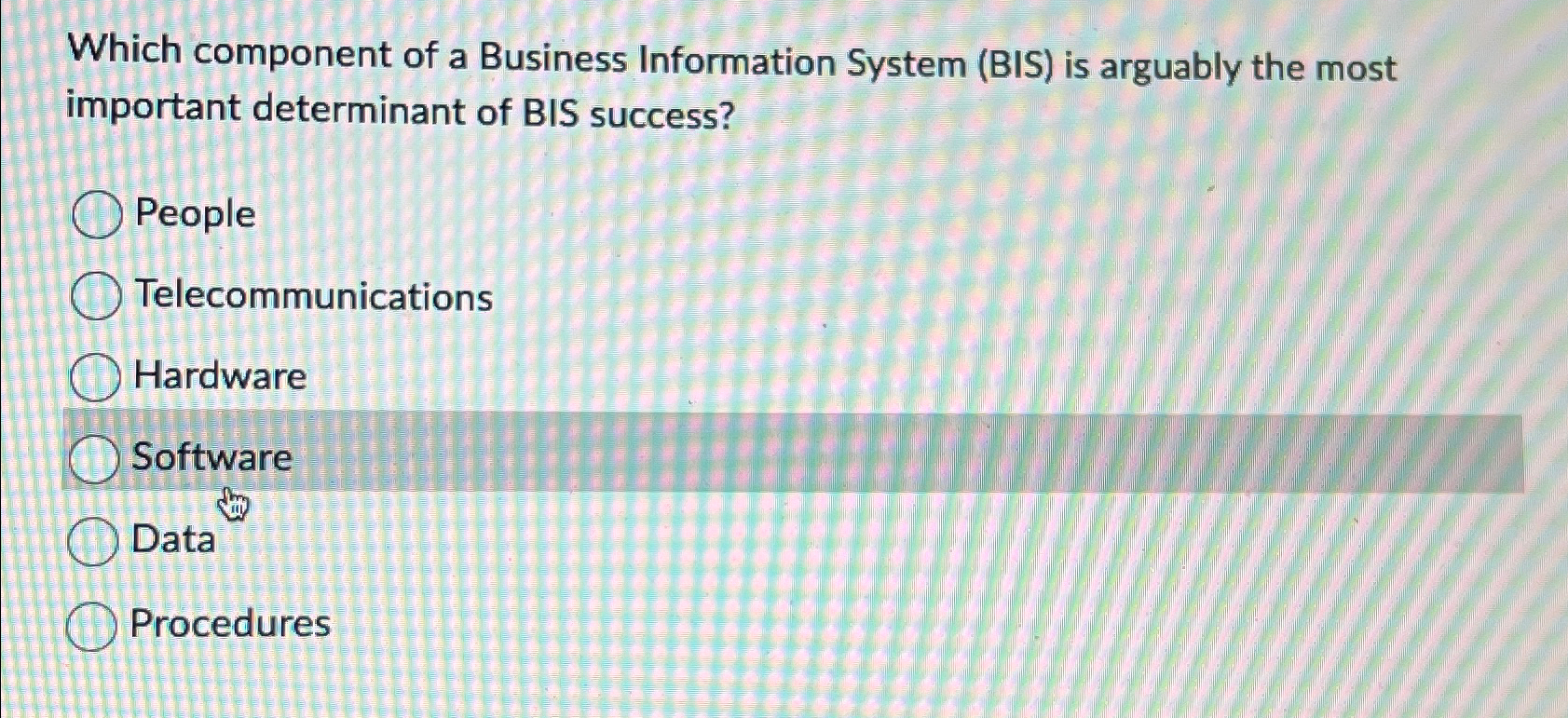 Solved Which component of a Business Information System | Chegg.com