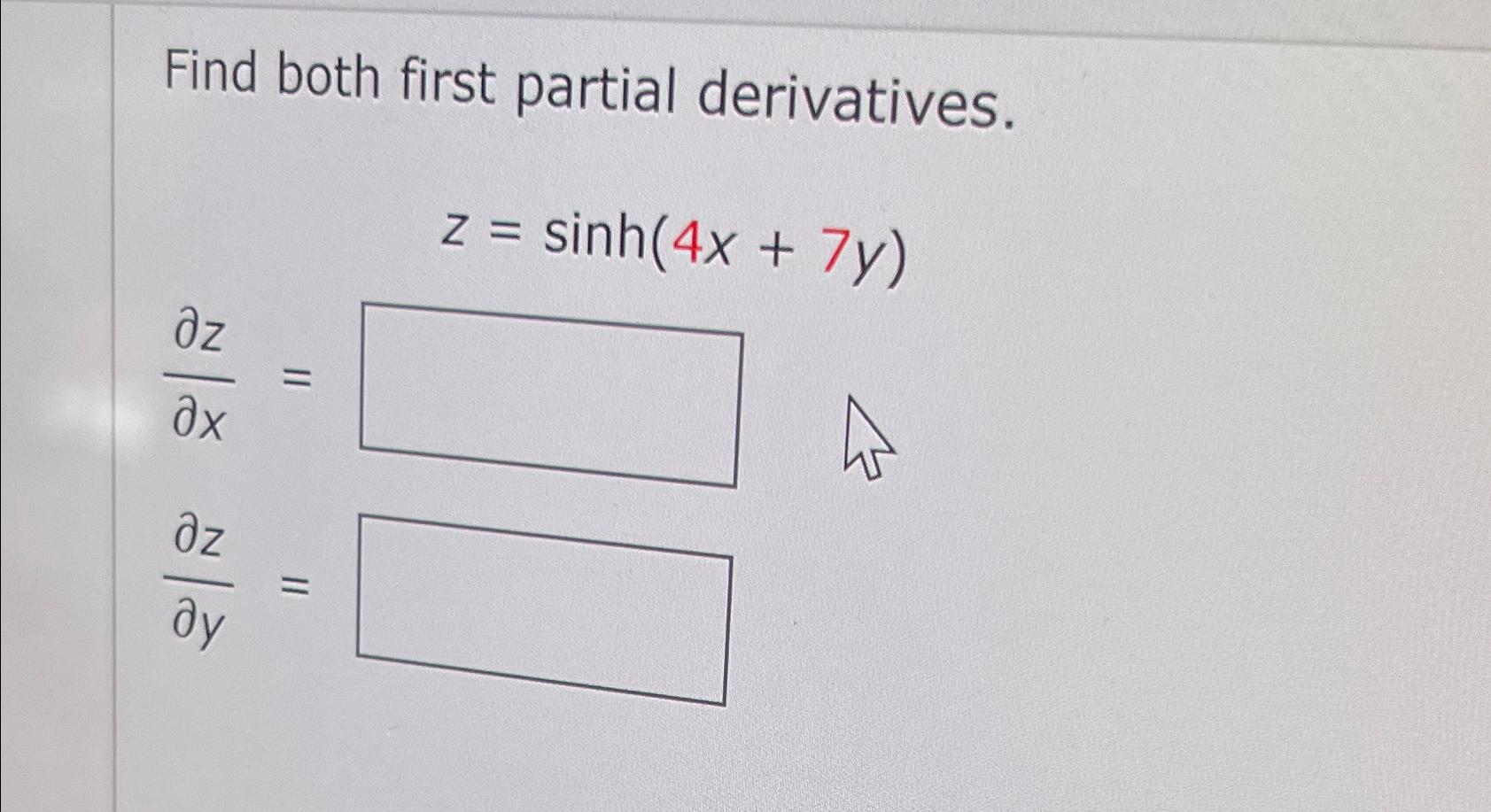 Solved Find both first partial | Chegg.com