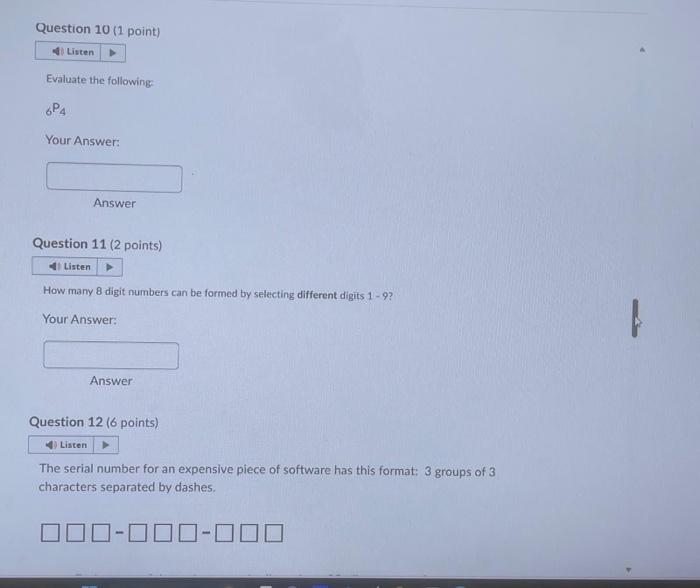 Solved Evaluate the following: 6P4 Your Answer: Answer | Chegg.com