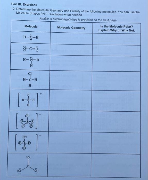 Solved Part III: Exercises 12. Determine | Chegg.com