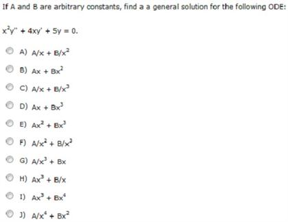 Solved If A and B are arbitrary constants, find a a general | Chegg.com