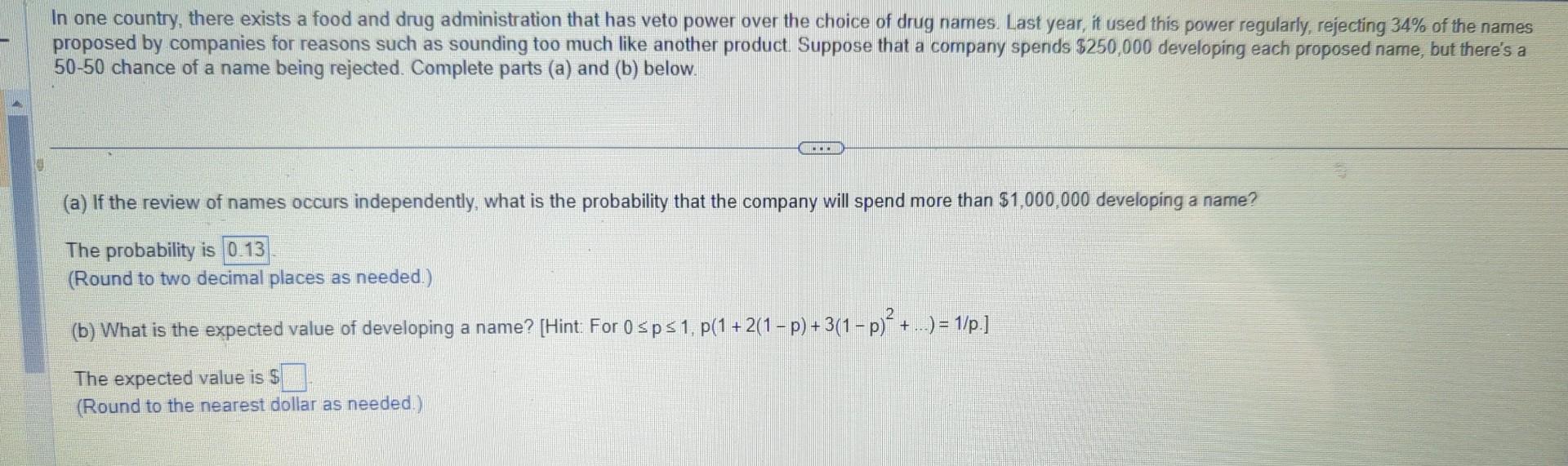 Solved In one country, there exists a food and drug | Chegg.com