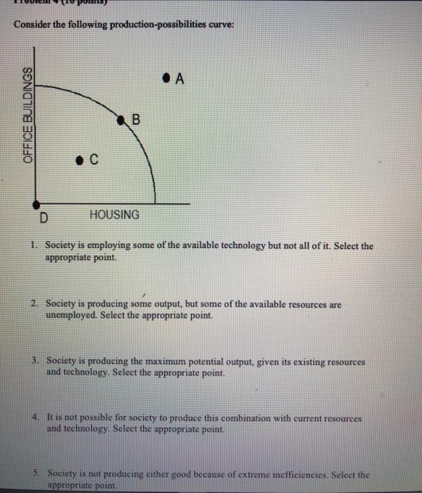 Solved Consider the following production-possibilities | Chegg.com