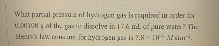 Solved What partial pressure of hydrogen gas is required in | Chegg.com