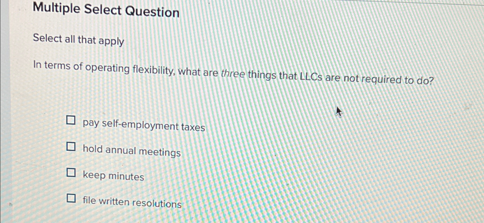 Solved Multiple Select QuestionSelect all that applyIn terms | Chegg.com
