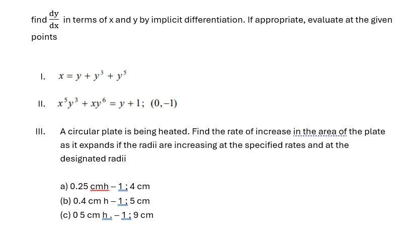 Solved find dydx in ﻿terms of x ﻿and y by ﻿implicit | Chegg.com