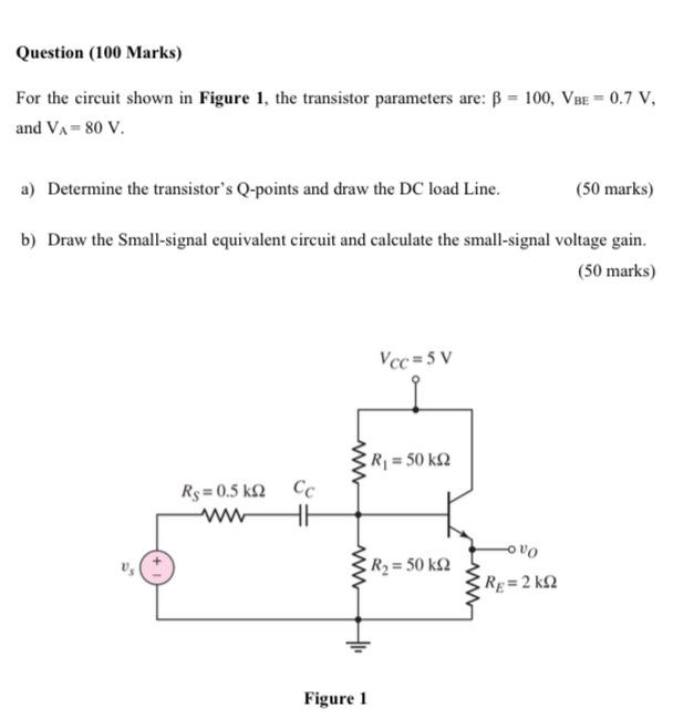Solved Question (100 Marks) For the circuit shown in Figure | Chegg.com