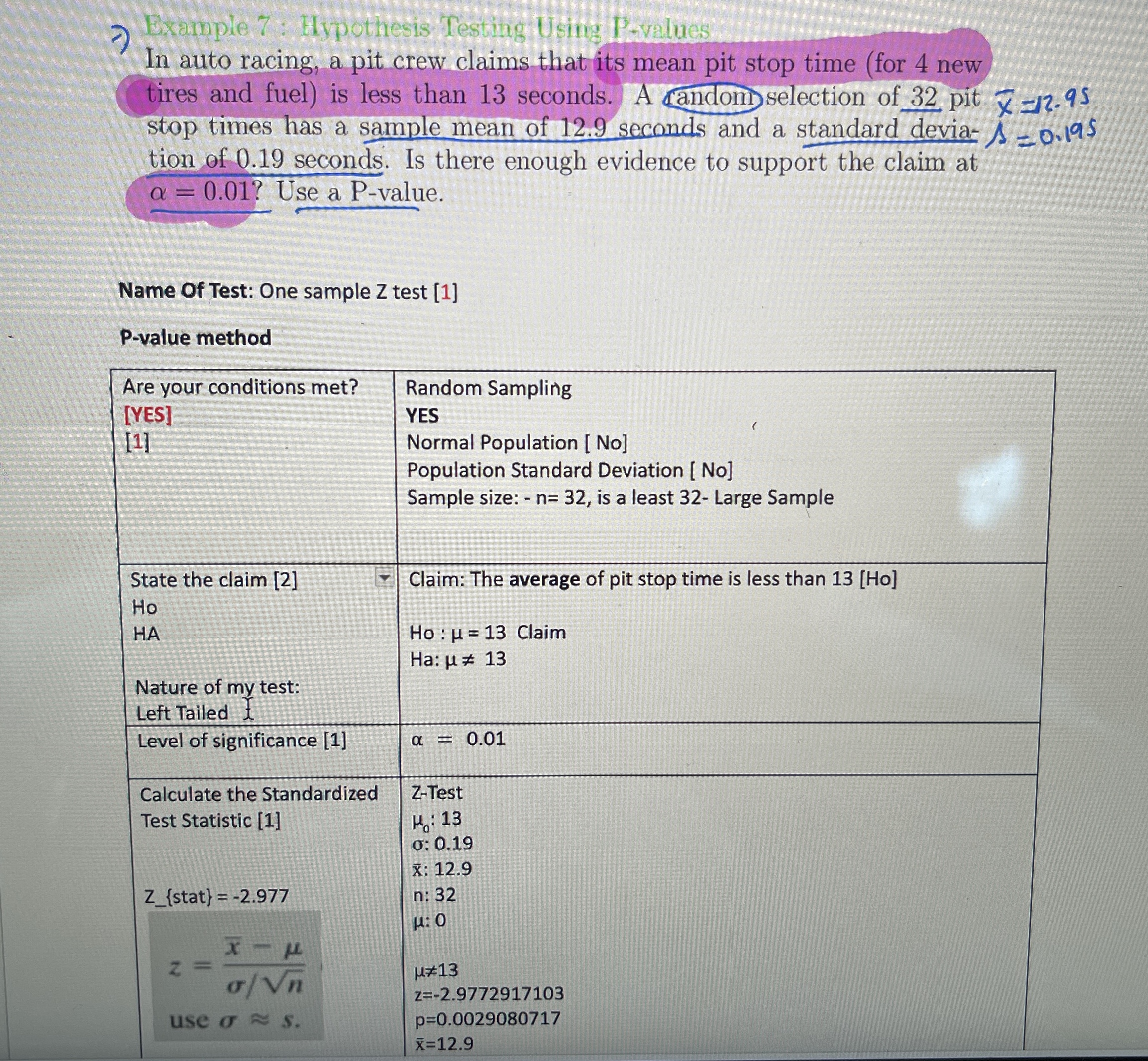 Solved => ﻿Example 7: Hypothesis Testing Using P-valuesIn | Chegg.com