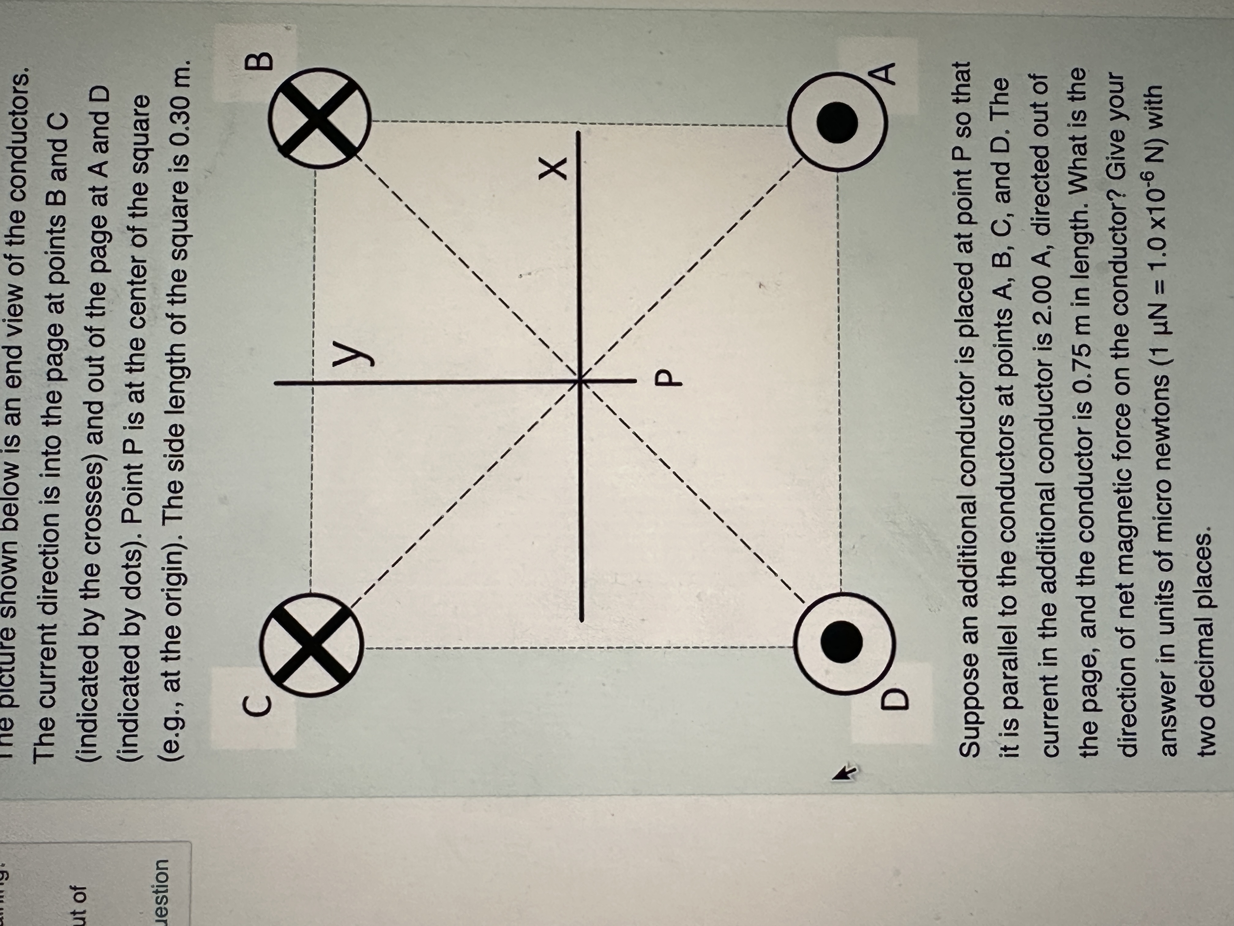 Solved The current direction is into the page at points B | Chegg.com