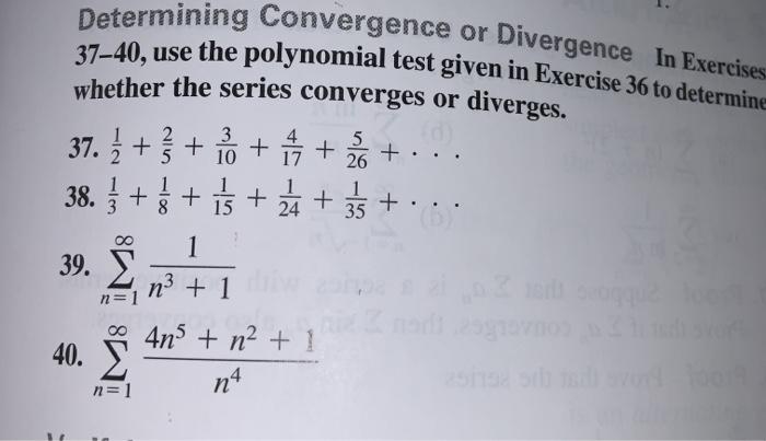 Solved Determining Convergence or Divergence In Exercises | Chegg.com