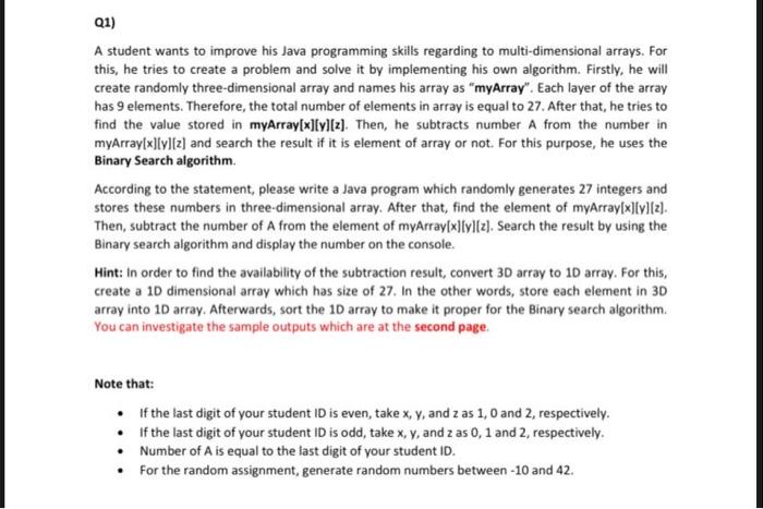 Solved A student wants to improve his Java programming | Chegg.com