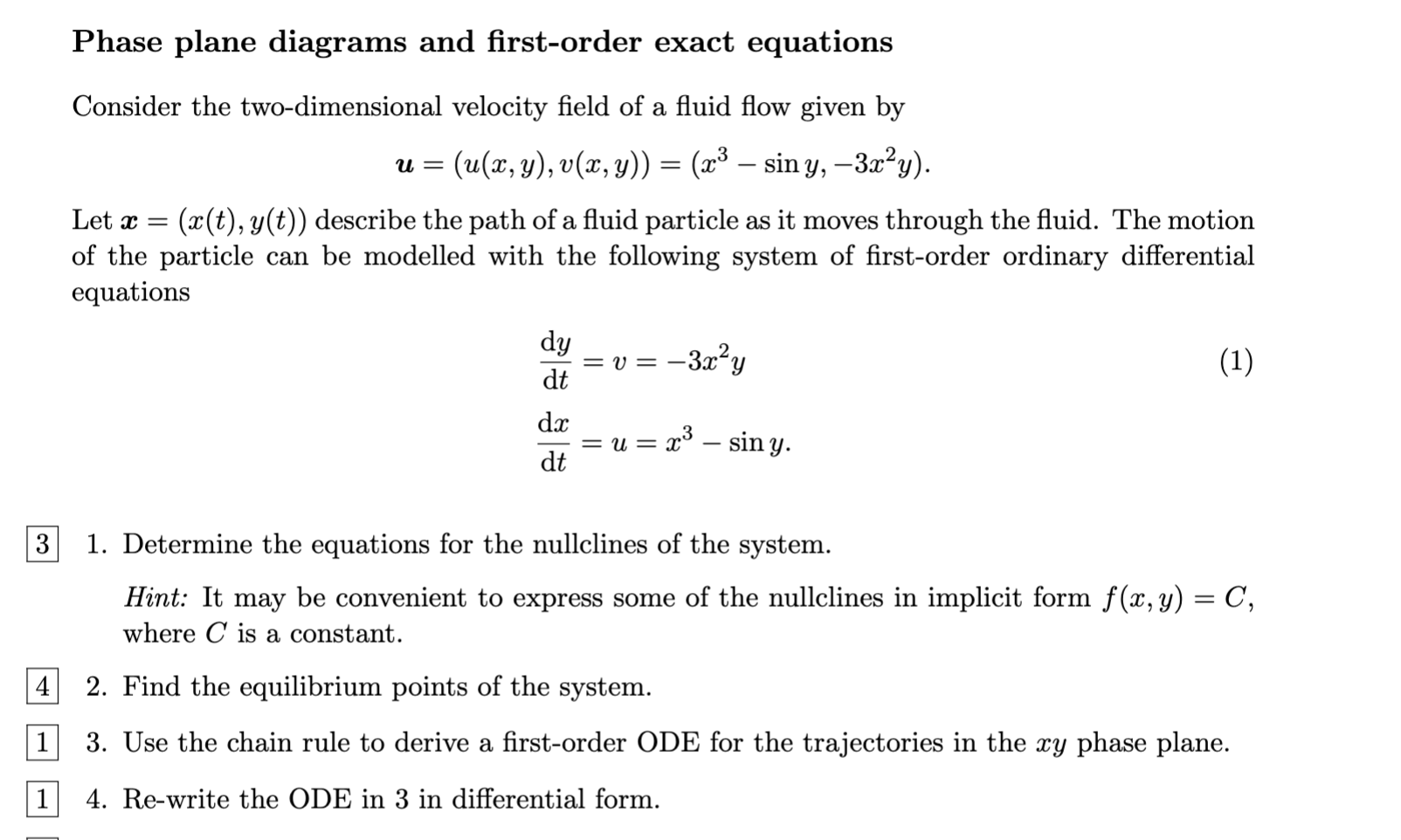 Solved Phase Plane Diagrams And First Order Exact
