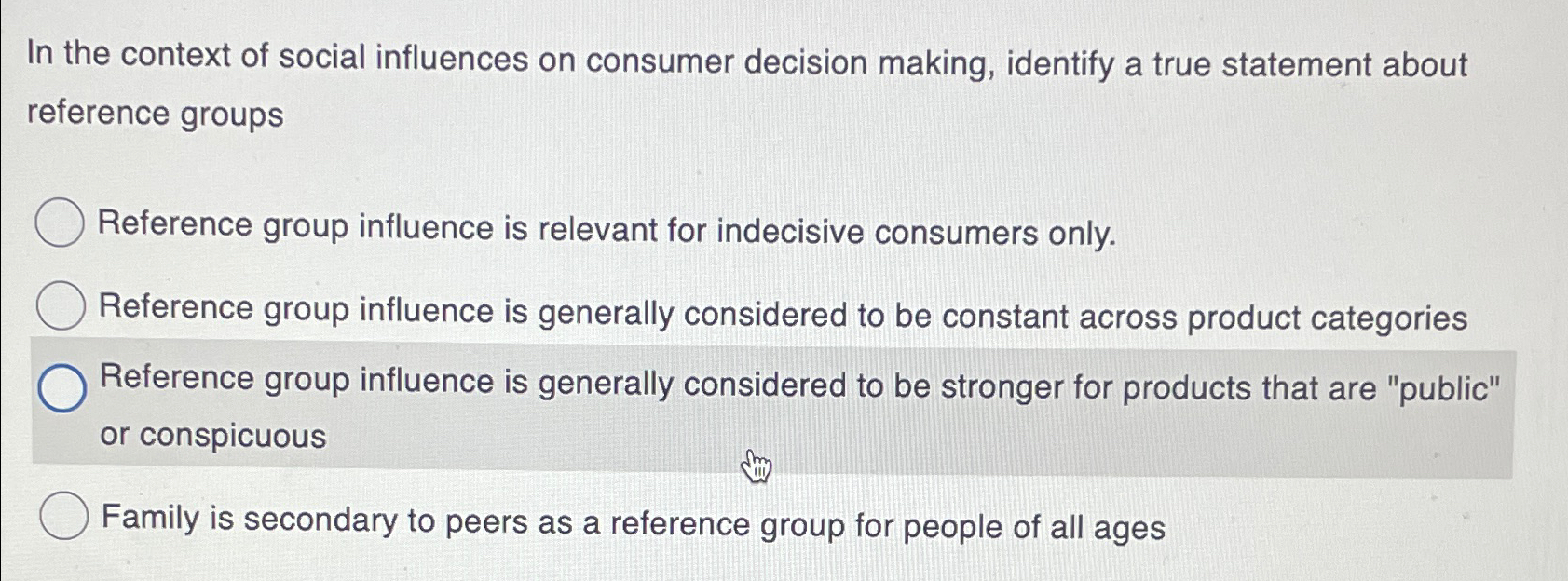 Solved In the context of social influences on consumer | Chegg.com