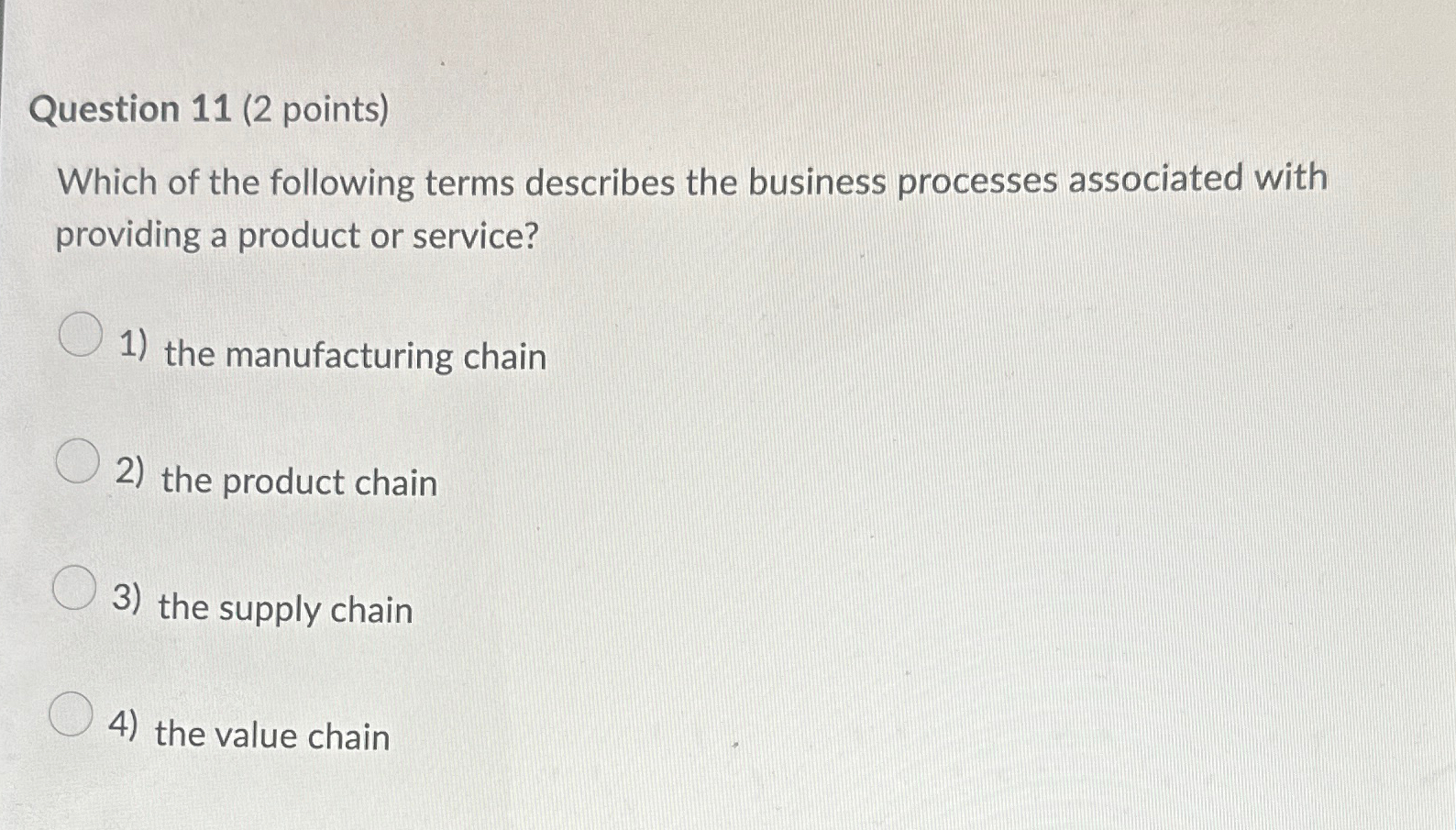 Solved Question 11 (2 ﻿points)Which of the following terms | Chegg.com