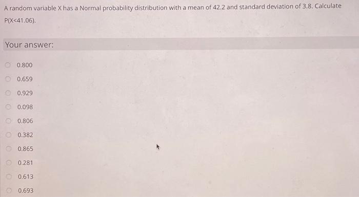 Solved A random variable X has a Normal probability | Chegg.com