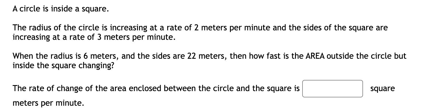 Solved make sure the answer is in decimals. A circle is | Chegg.com