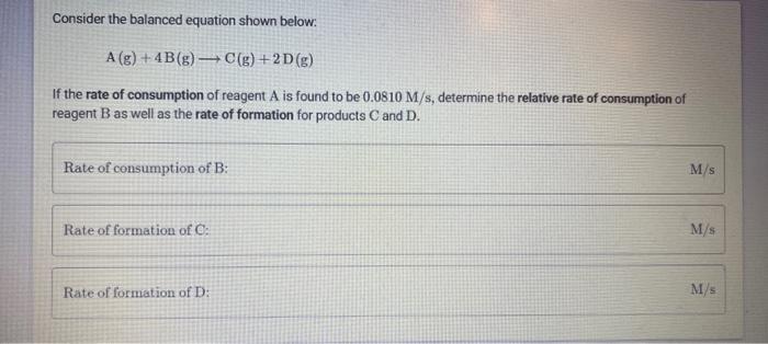 Solved Consider the balanced equation shown below: | Chegg.com