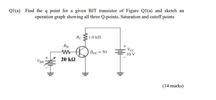 Solved Ql(a) Find the q point for a given BJT transistor of | Chegg.com