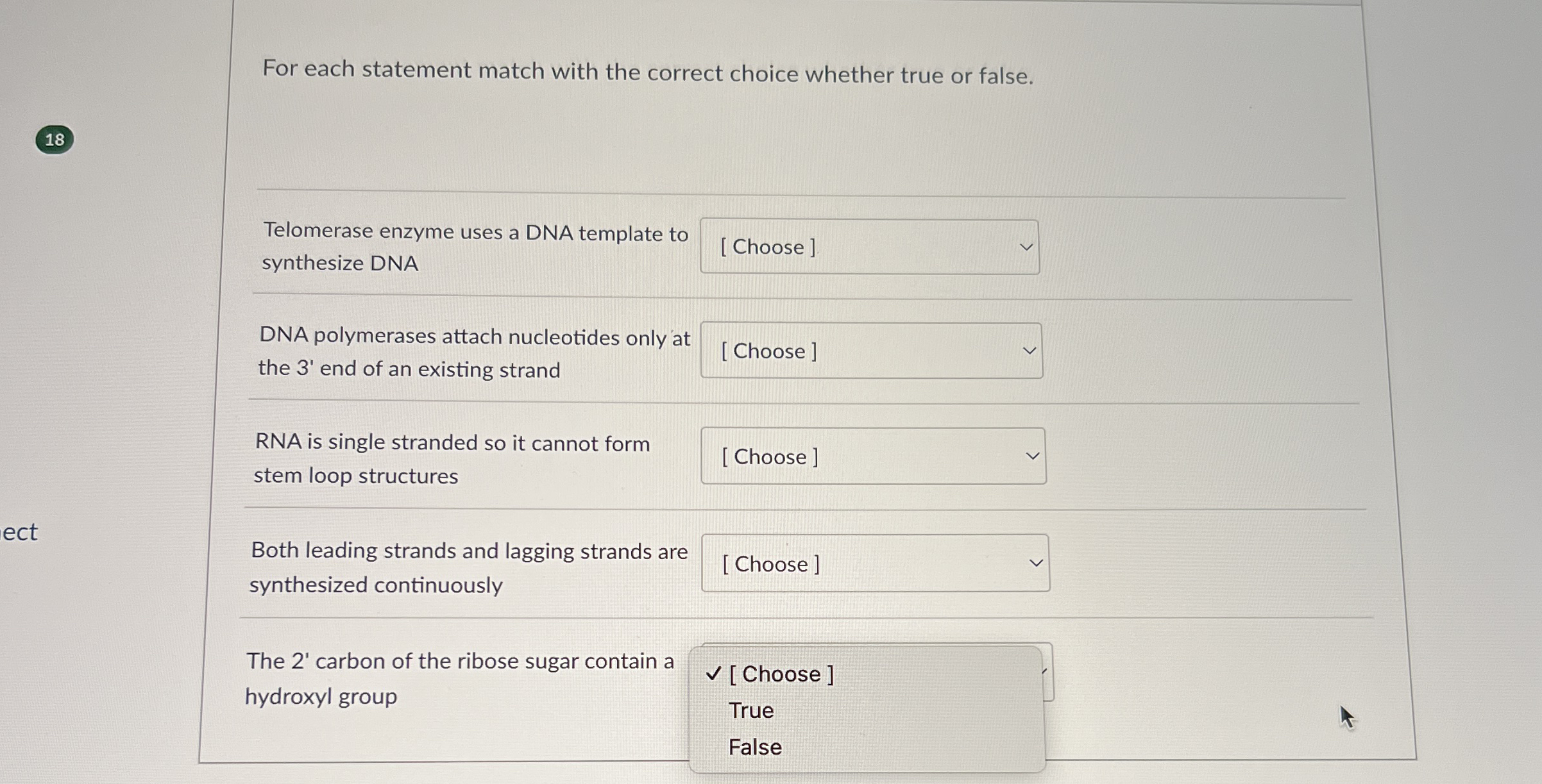 Solved For each statement match with the correct choice | Chegg.com