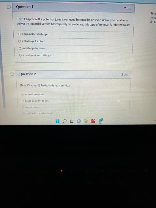 D Question 1 2 pts (Text, Chapter 6) If a potential | Chegg.com