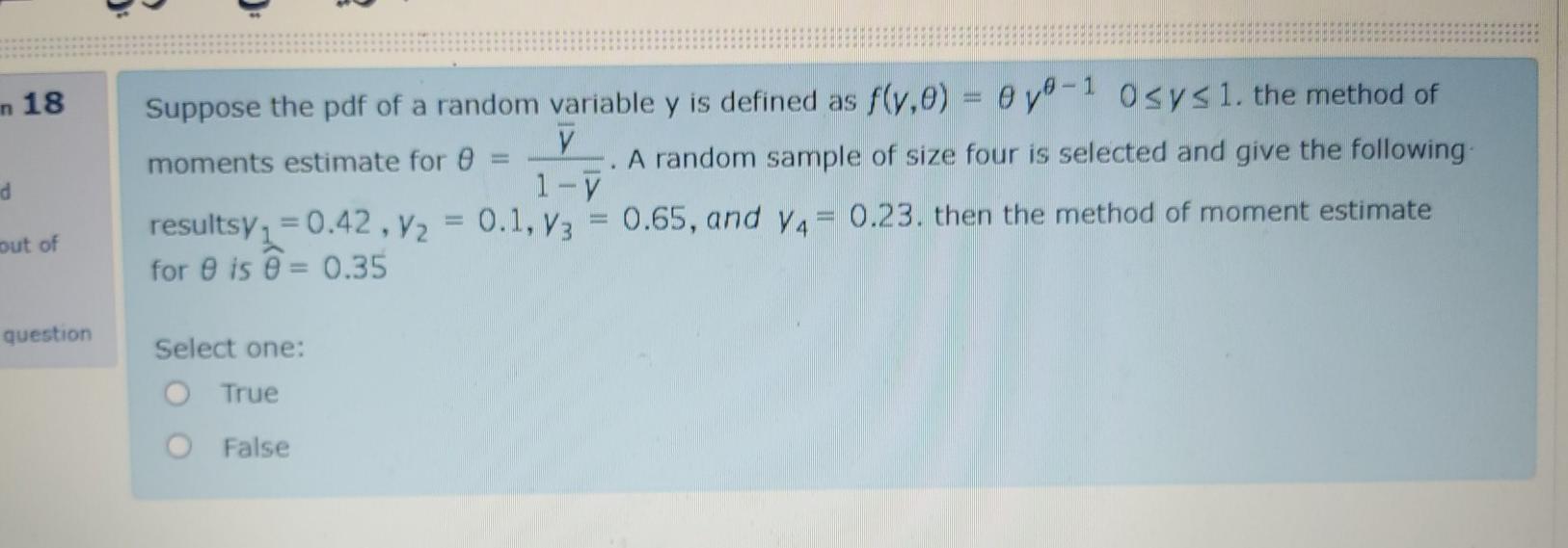 Solved 17 In Bay's estimate let the posterior function n n | Chegg.com