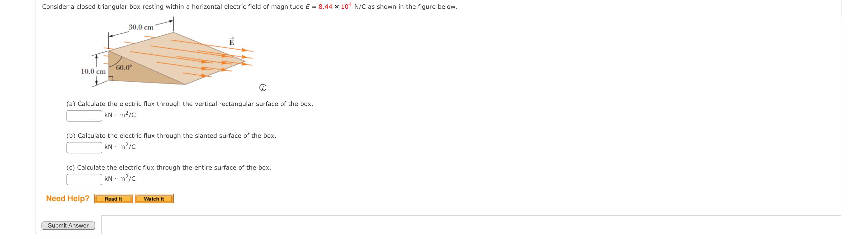 Solved Consider a closed triangular box resting within a | Chegg.com