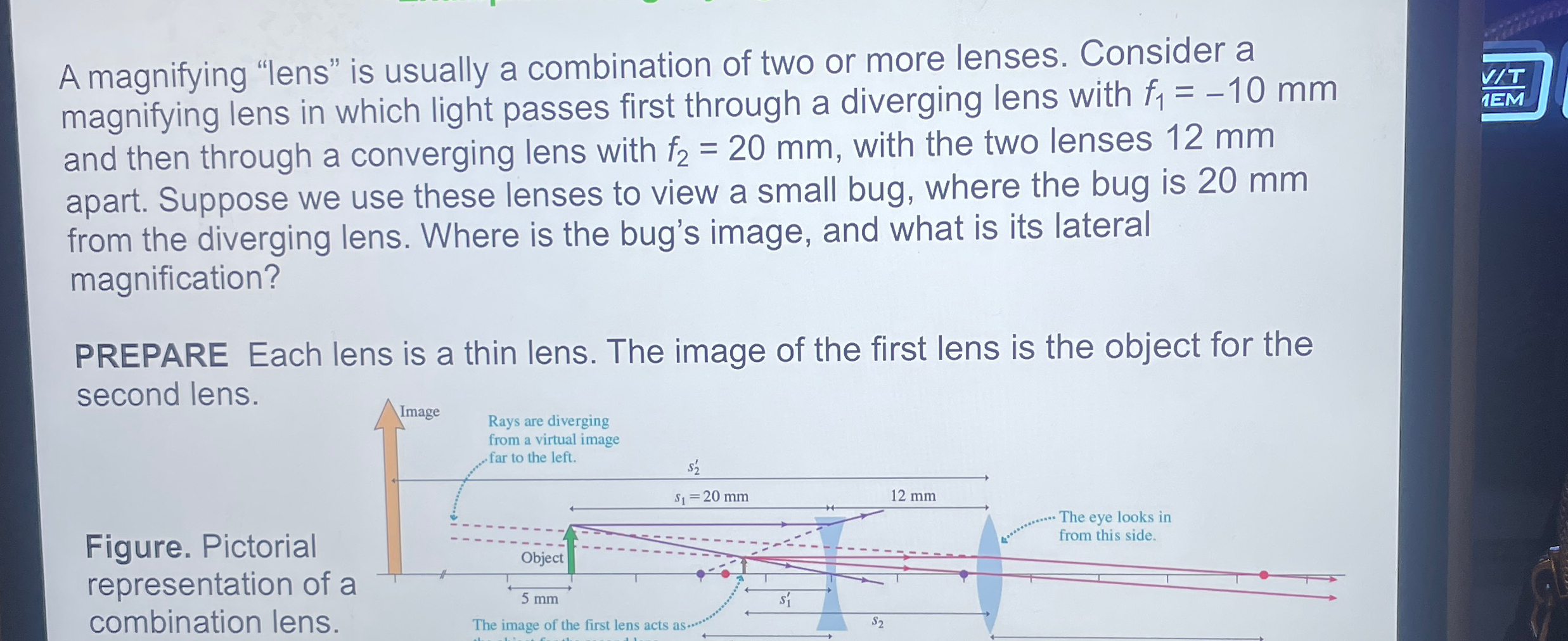 Solved A magnifying "lens" is usually a combination of two | Chegg.com