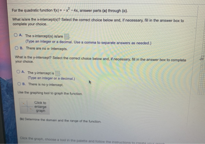 Solved For the quadratic function f(x) = - x2 - 4x, answer | Chegg.com