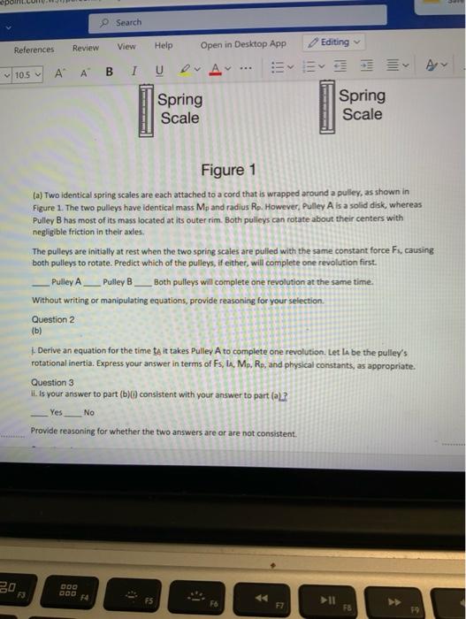 Solved Pulley A Pulley B Spring Scale Spring Scale Figure 1 | Chegg.com