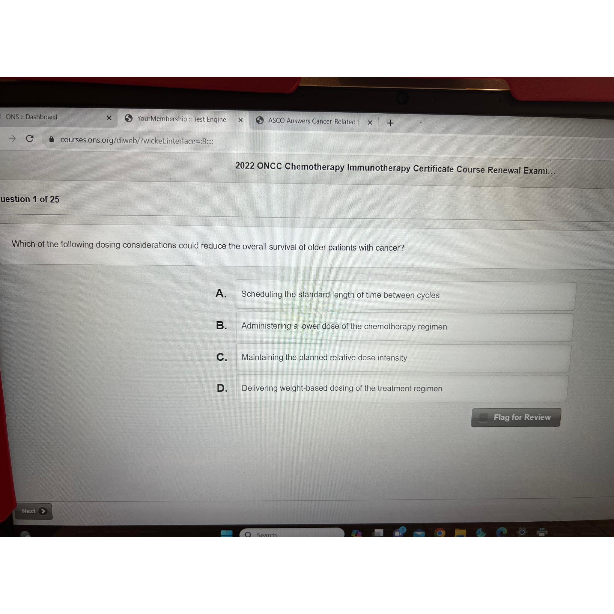Solved ONS : DashboardYourMembership :: Test EngineASCO | Chegg.com