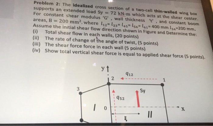 Solved Problem 2: The idealized cross section of a two-cell | Chegg.com