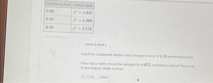 Solved Jump to level 1 A poll for a statewide election has a | Chegg.com