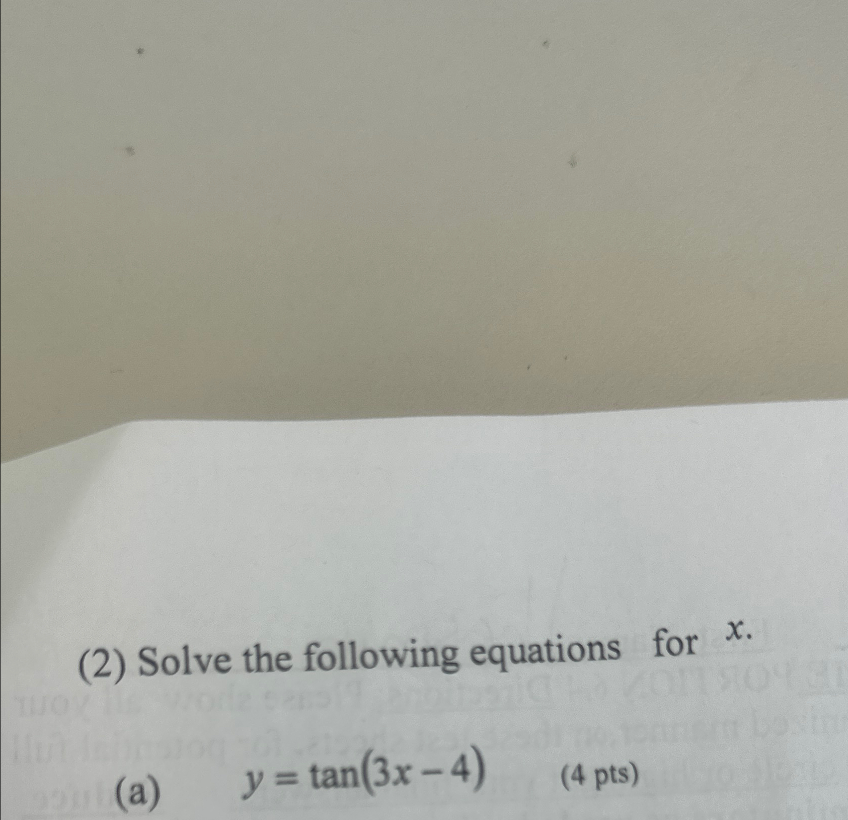 Solved (2) ﻿Solve the following equations for | Chegg.com