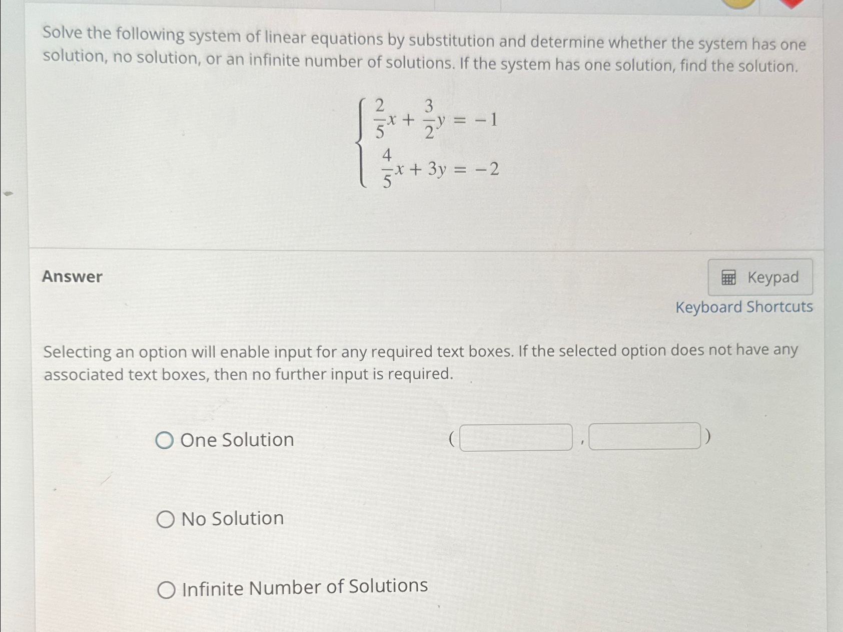 Solved Solve the following system of linear equations by | Chegg.com